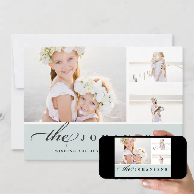 Simplicity | Holiday Photo Collage Card | Zazzle