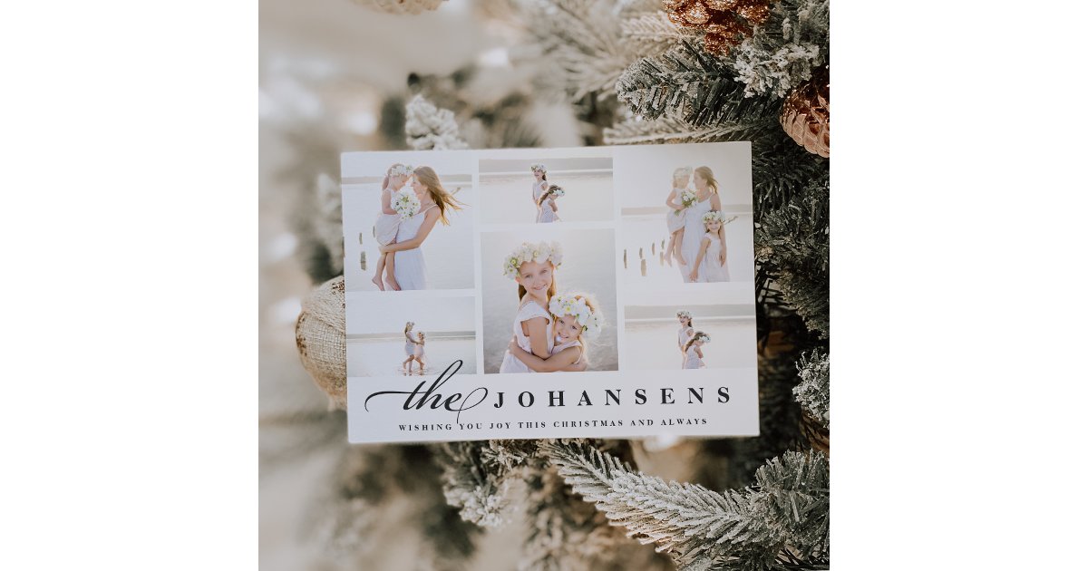 Simplicity | Holiday Photo Collage Card | Zazzle