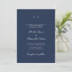 Simplicity | Monogram Minimalist Navy Blue Wedding Invitation | Zazzle