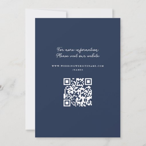 Simplicity | Monogram Minimalist Navy Blue Wedding Invitation | Zazzle