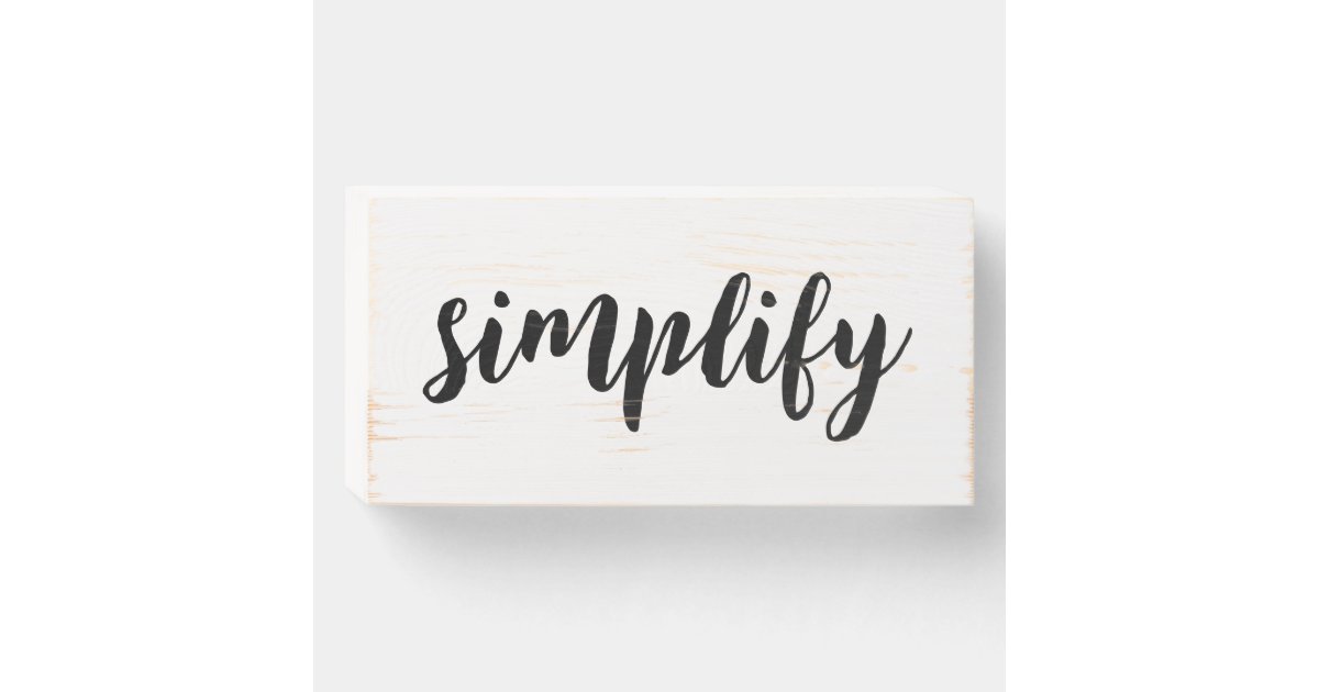 Simplify Handlettering Script Word Wood Box Sign | Zazzle