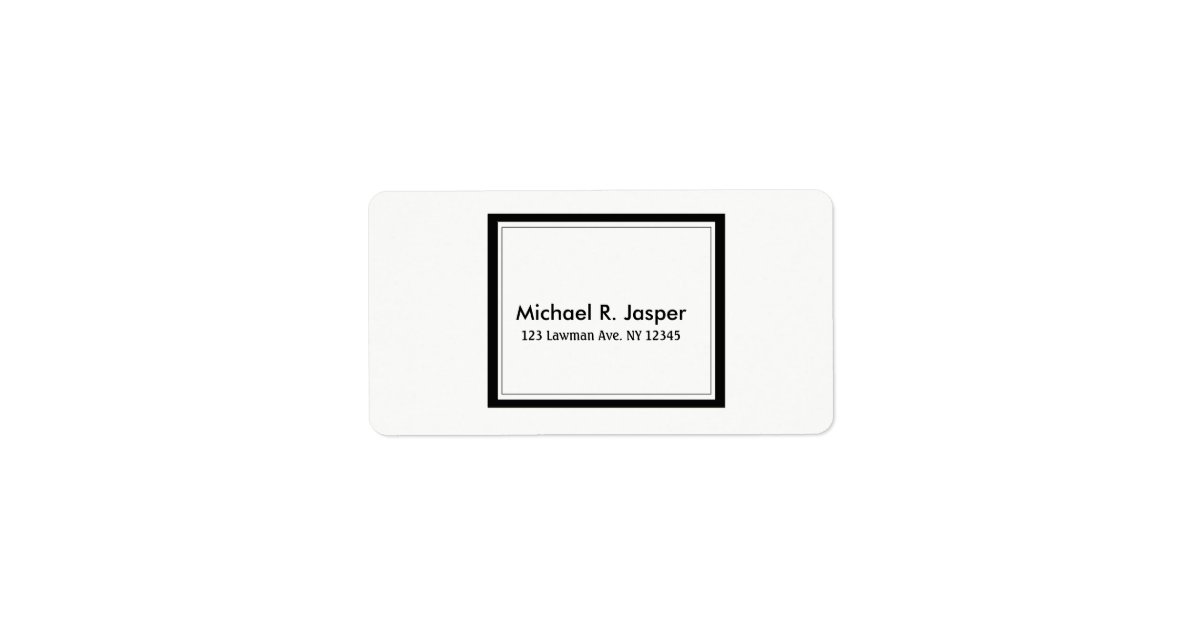 Simplistic Minimalist Black and White Label | Zazzle