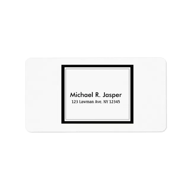 Simplistic Minimalist Black and White Label | Zazzle