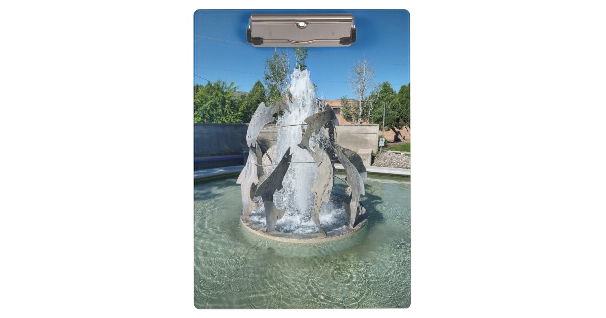 Simplot Square Fountain Photo Pocatello Clipboard | Zazzle
