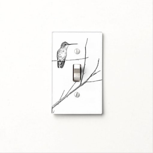 Simply a Hummingbird on a stick Light Switch Cover | Zazzle