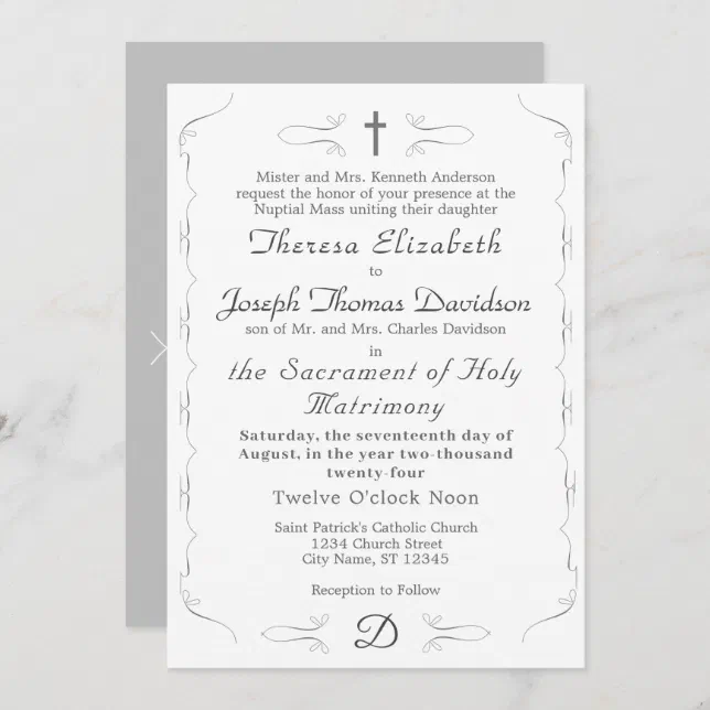 Simply Catholic Wedding Invitation | Zazzle