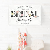 Simply Chic Floral Garden Bridal Shower Welcome Banner | Zazzle