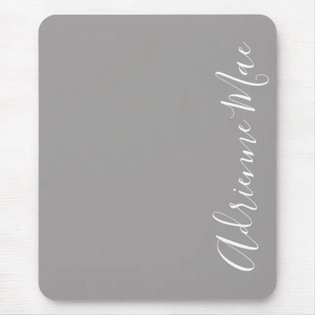 Simply Elegant Ash Gray Personalized Mouse Pad | Zazzle