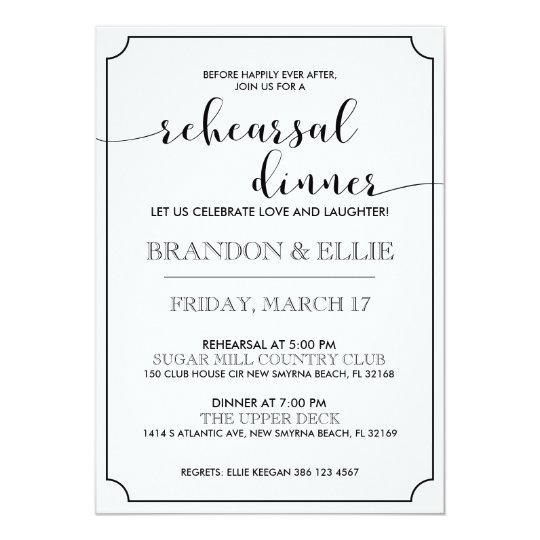 Simply Elegant Calligraphy Rehearsal Dinner Invitation | Zazzle.com