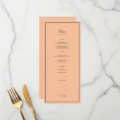 Simply Elegant Fuzzy Peach with Border Menu | Zazzle