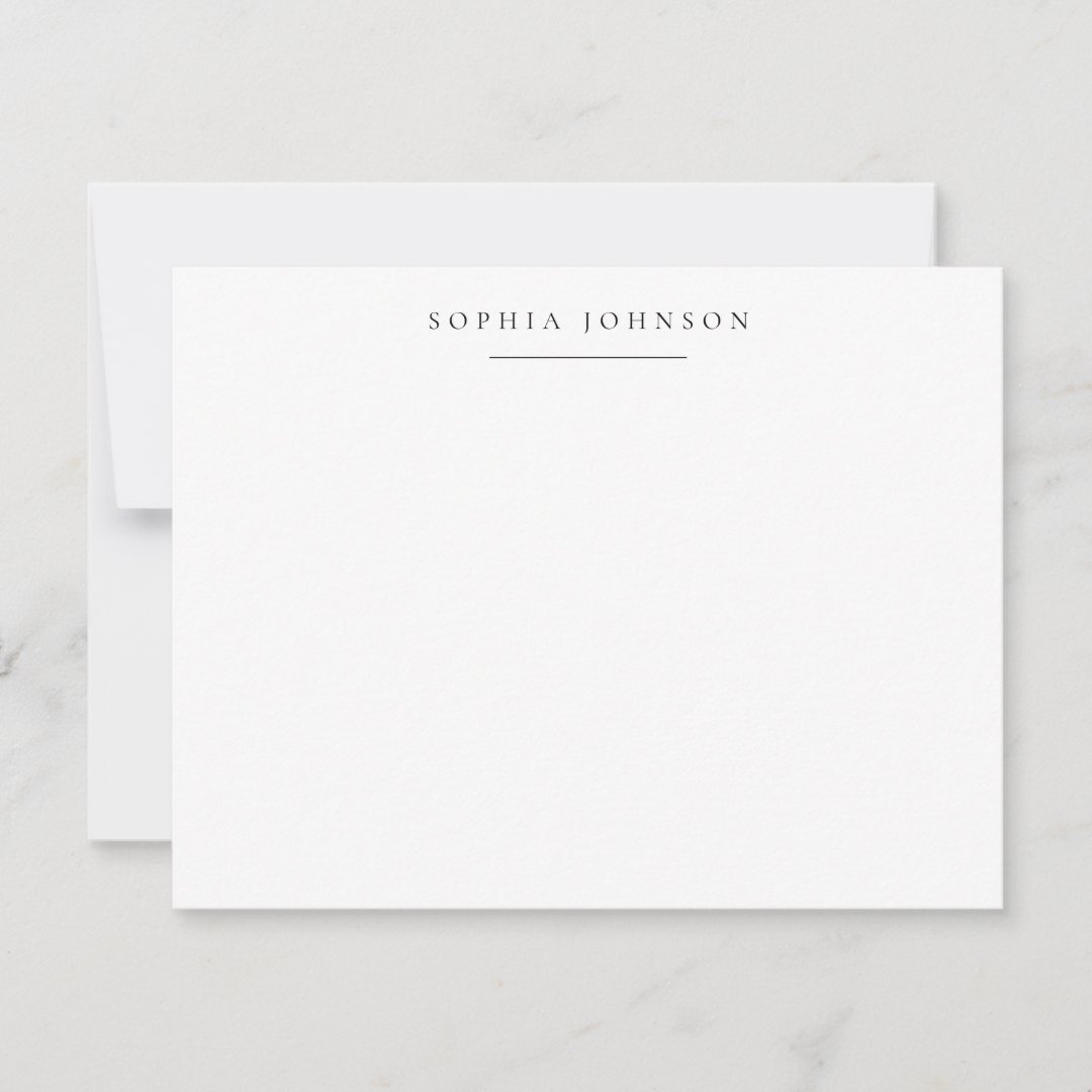 Simply Elegant Modern Personalized Stationery Note Card | Zazzle