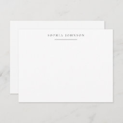 Simply Elegant Modern Personalized Stationery Note Card | Zazzle