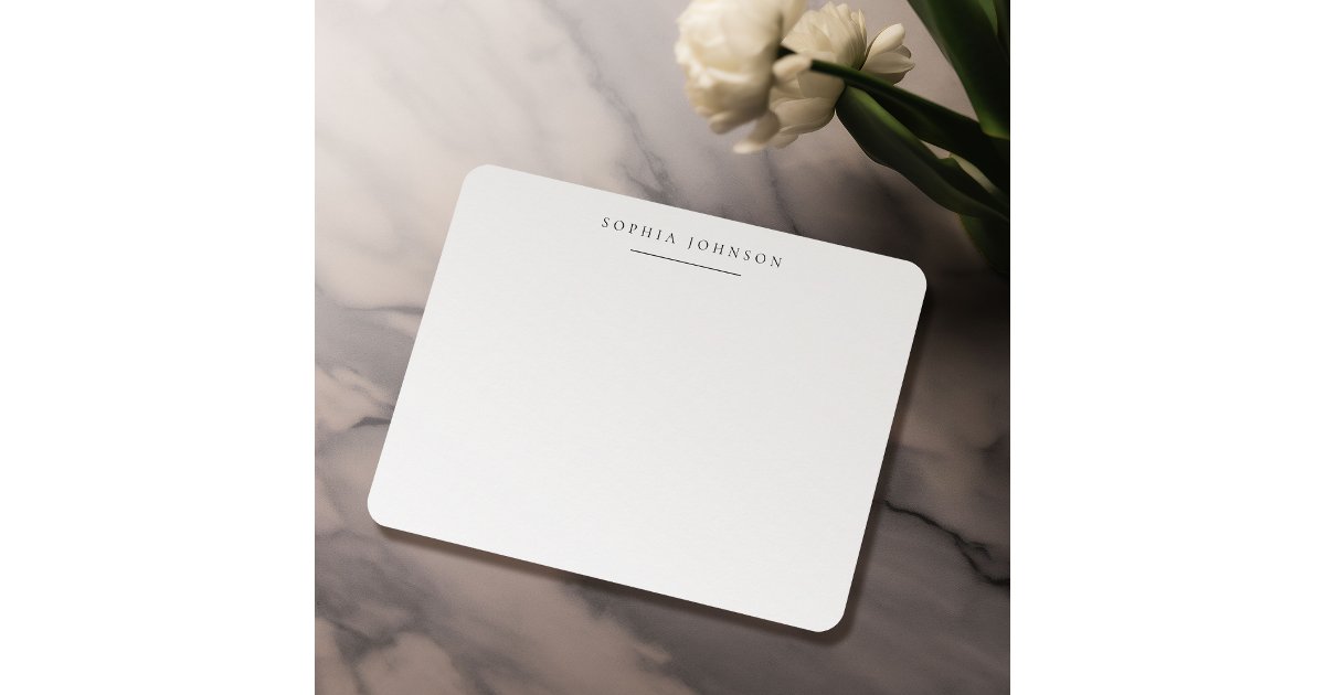 Simply Elegant Modern Personalized Stationery Note Card | Zazzle
