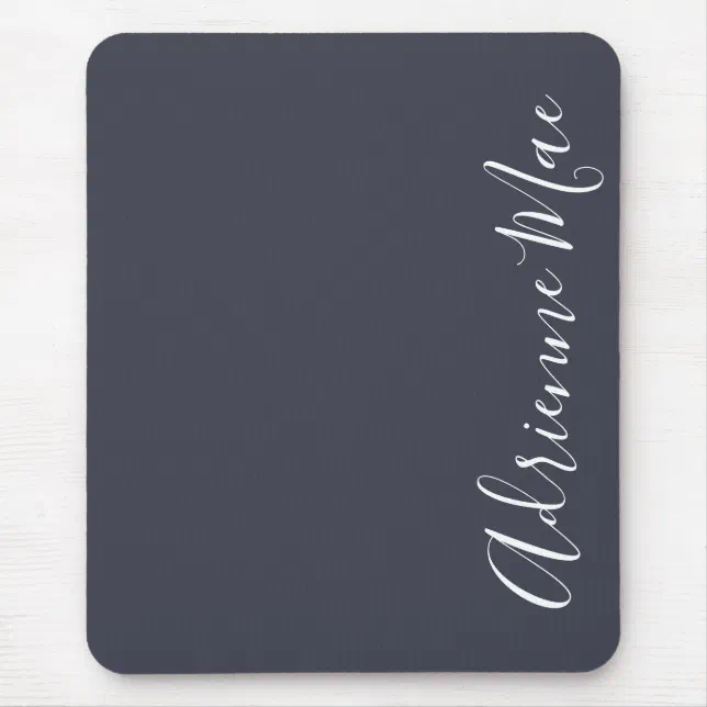 Simply Elegant Navy Blue Personalized Mouse Pad | Zazzle