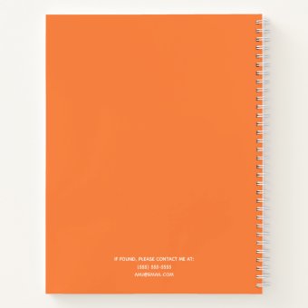 Simply Elegant Orange Peel Personalized Notebook | Zazzle