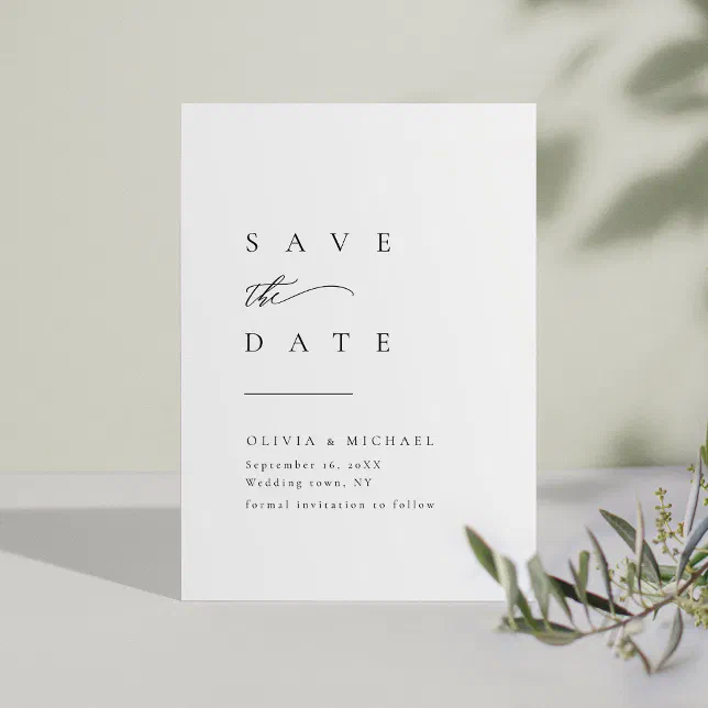 Simply Elegant Typography Modern Save The Date | Zazzle