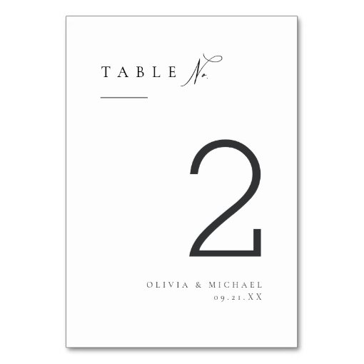 Simply Elegant Typography Modern Wedding Table Number | Zazzle