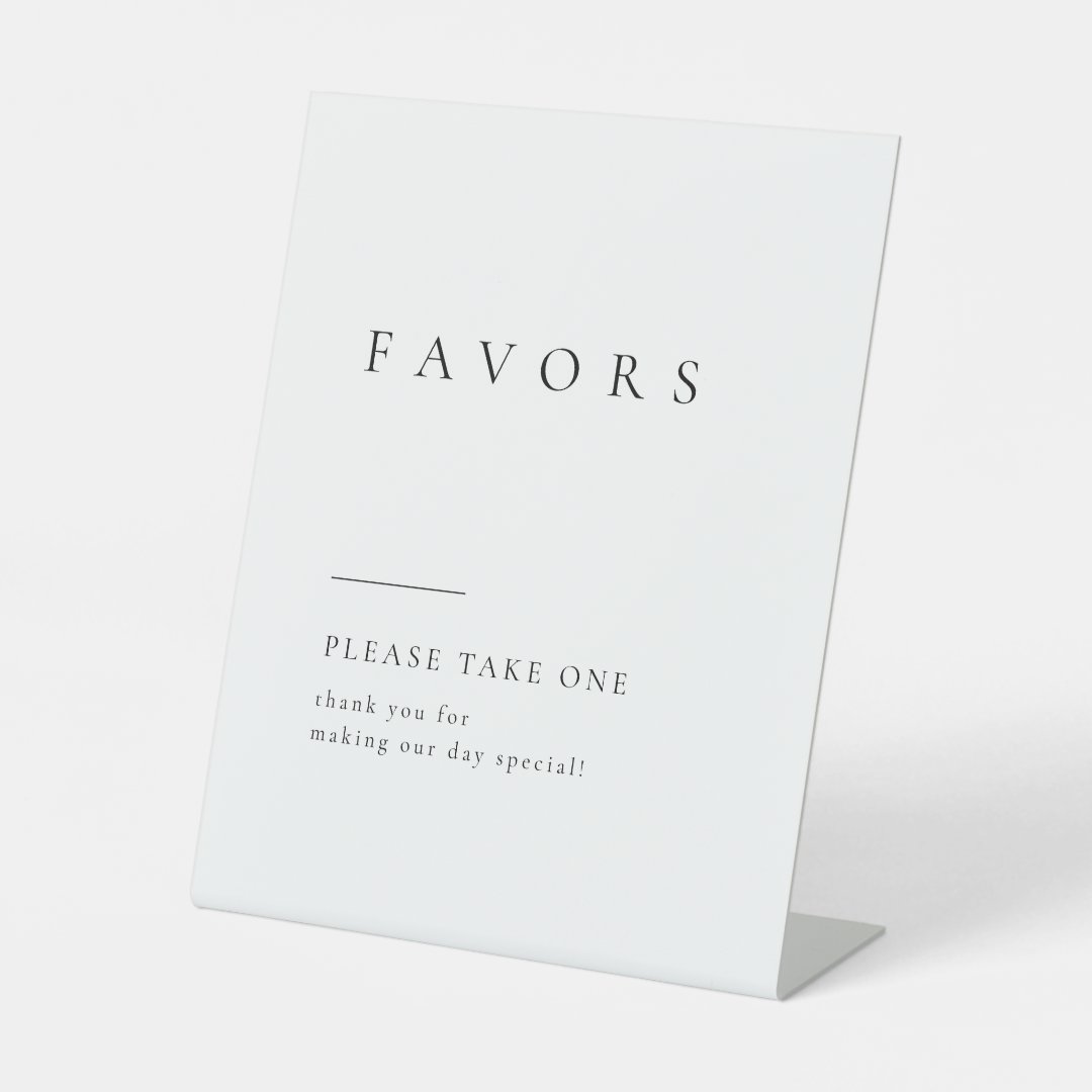 Simply Elegant Wedding Favors Please Take One Pedestal Sign | Zazzle