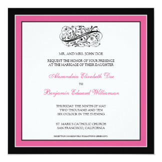 Fuschia And Black Invitations & Announcements | Zazzle