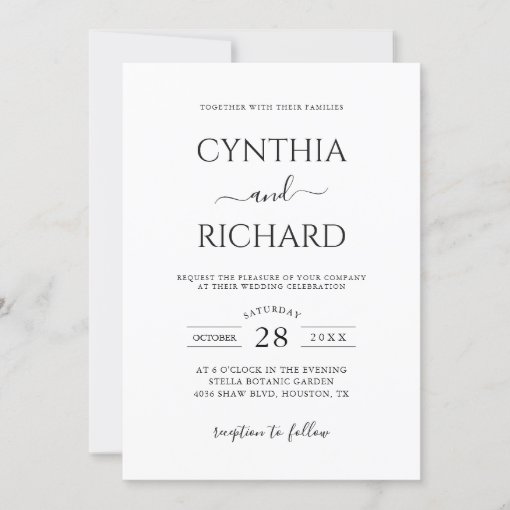 Simply Elegant with Photo on the Back Wedding Invitation | Zazzle