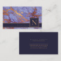 Simply Marble Monogram Purple and Gold Std ID672 Business Card | Zazzle