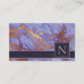Simply Marble Monogram Purple and Gold Std ID672 Business Card | Zazzle