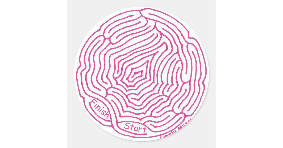 Simply Mazes Round Maze Sticker | Zazzle