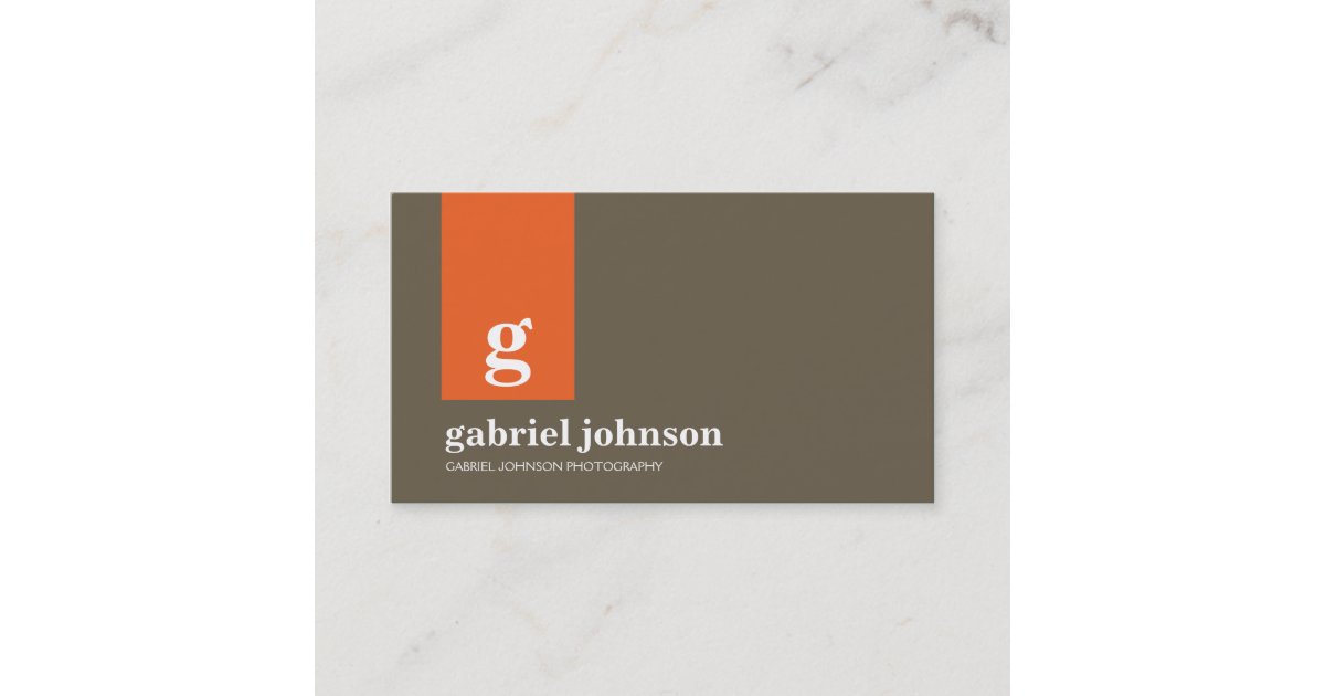 Simply Modern Business Card - Orange/Brown | Zazzle