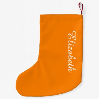 Simply Orange Solid Color Small Christmas Stocking | Zazzle