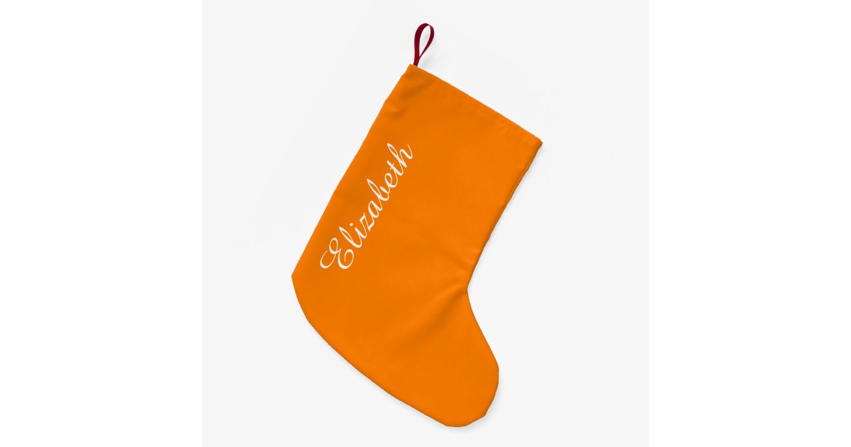Simply Orange Solid Color Small Christmas Stocking | Zazzle