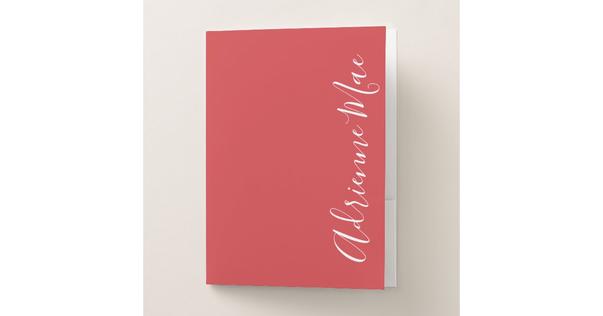 Simply Personalized Flame Red Pocket Folder | Zazzle