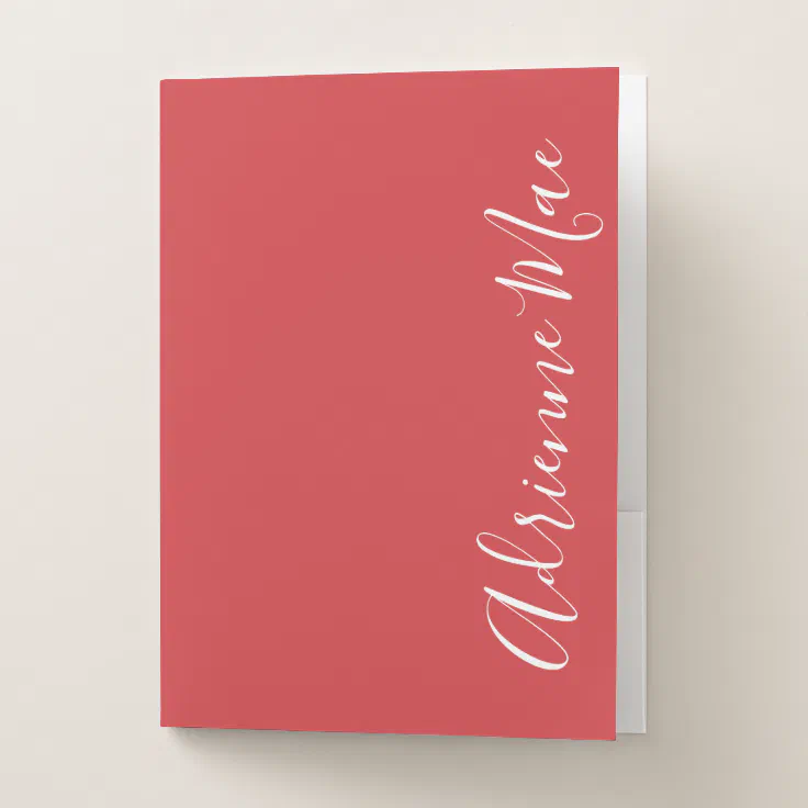 Simply Personalized Flame Red Pocket Folder | Zazzle