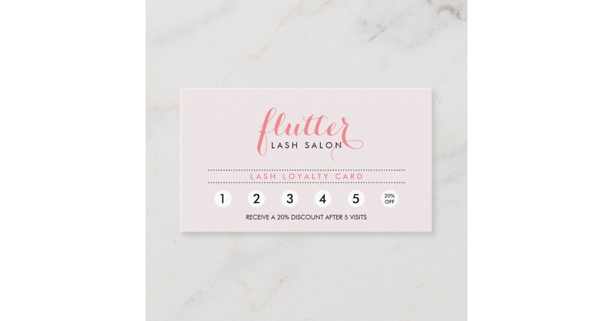 Simply Pink Lash Salon Loyalty Punch Card | Zazzle