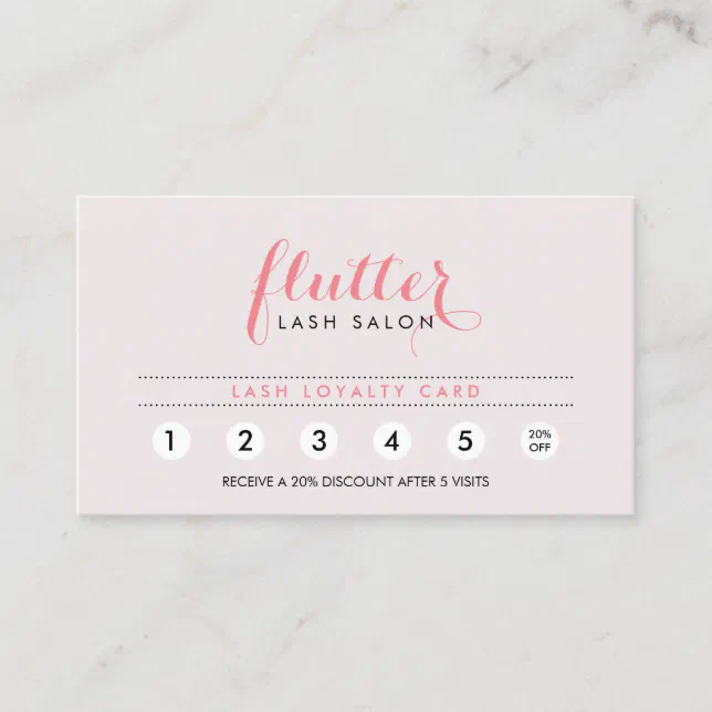 Simply Pink Lash Salon Loyalty Punch Card | Zazzle