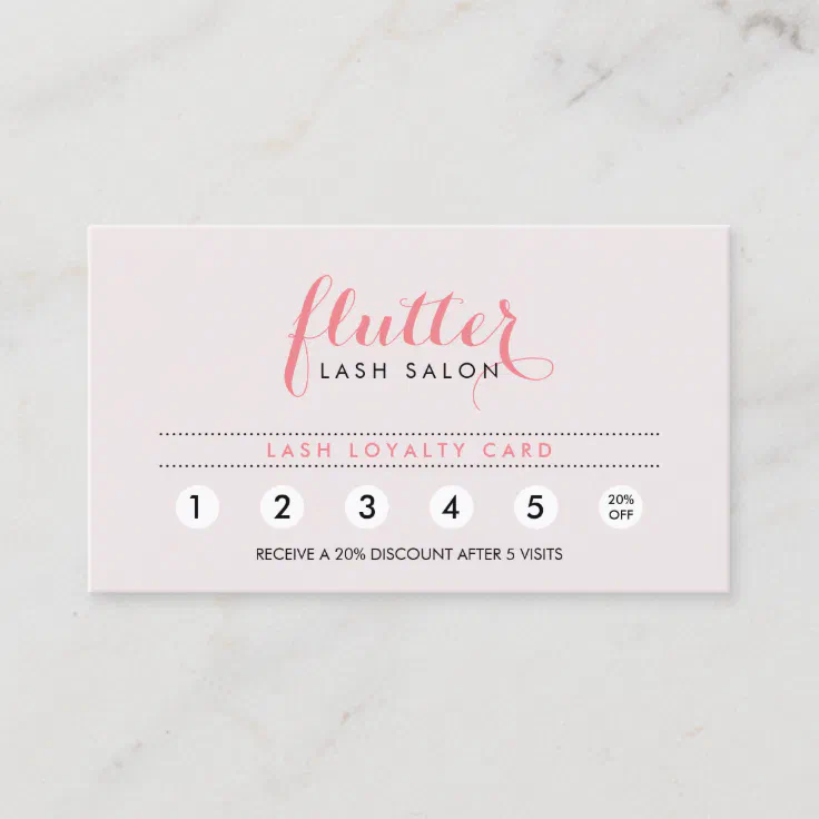 Simply Pink Lash Salon Loyalty Punch Card | Zazzle