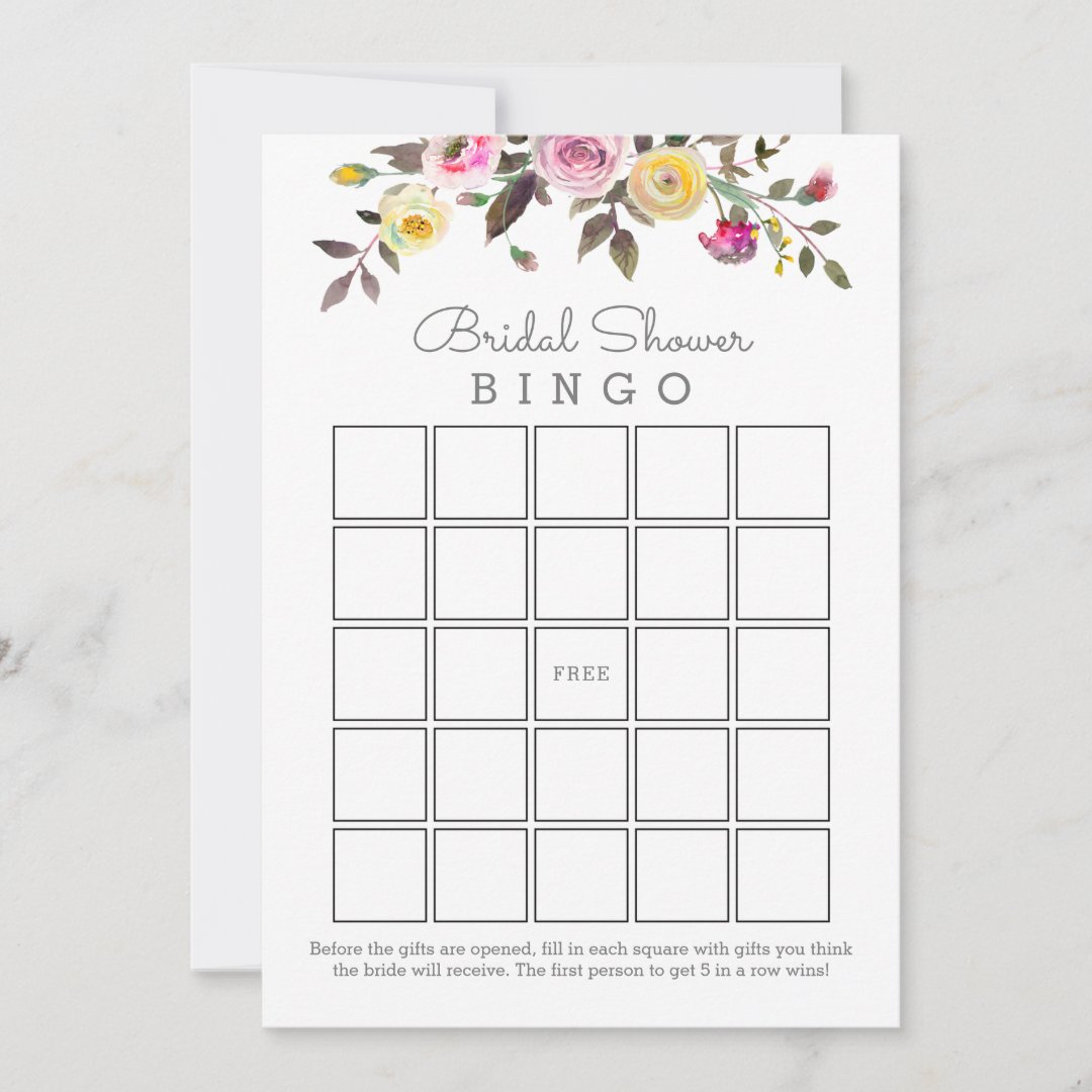 Simply Pretty Bridal Shower Bingo Cards | Zazzle