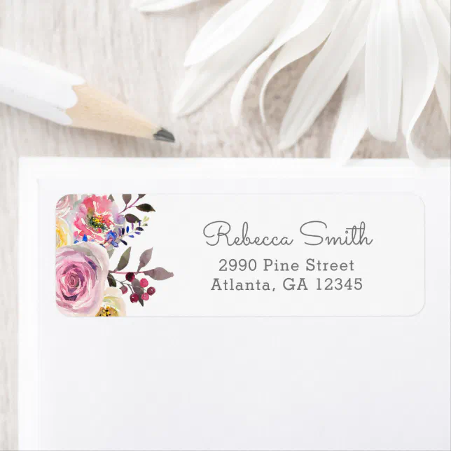Simply Pretty Return Address Labels | Zazzle