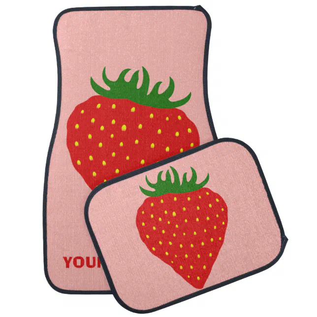 Simply Strawberry custom floor mats | Zazzle