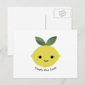 Simply the Zest Cute Kawaii Lemon Holiday Postcard | Zazzle