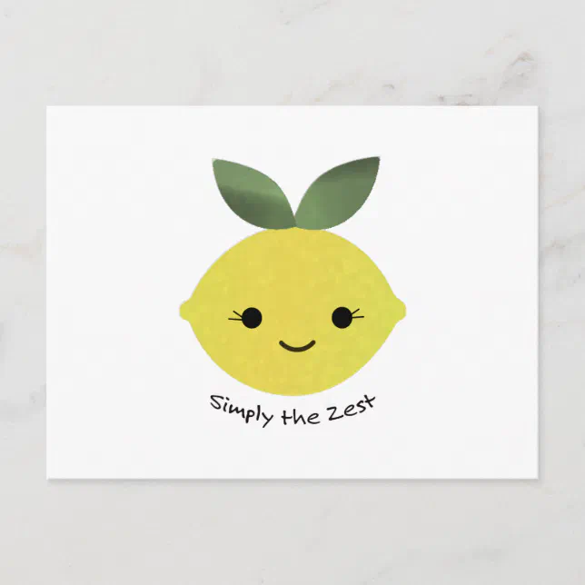 Simply the Zest Cute Kawaii Lemon Holiday Postcard | Zazzle
