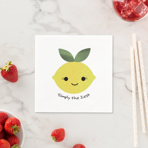 Simply the Zest Cute Kawaii Lemon Napkins | Zazzle