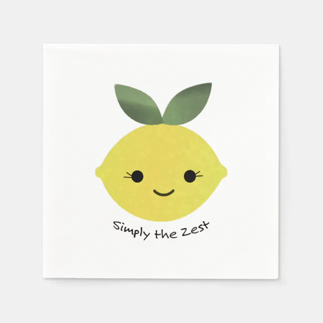 Simply the Zest Cute Kawaii Lemon Napkins | Zazzle
