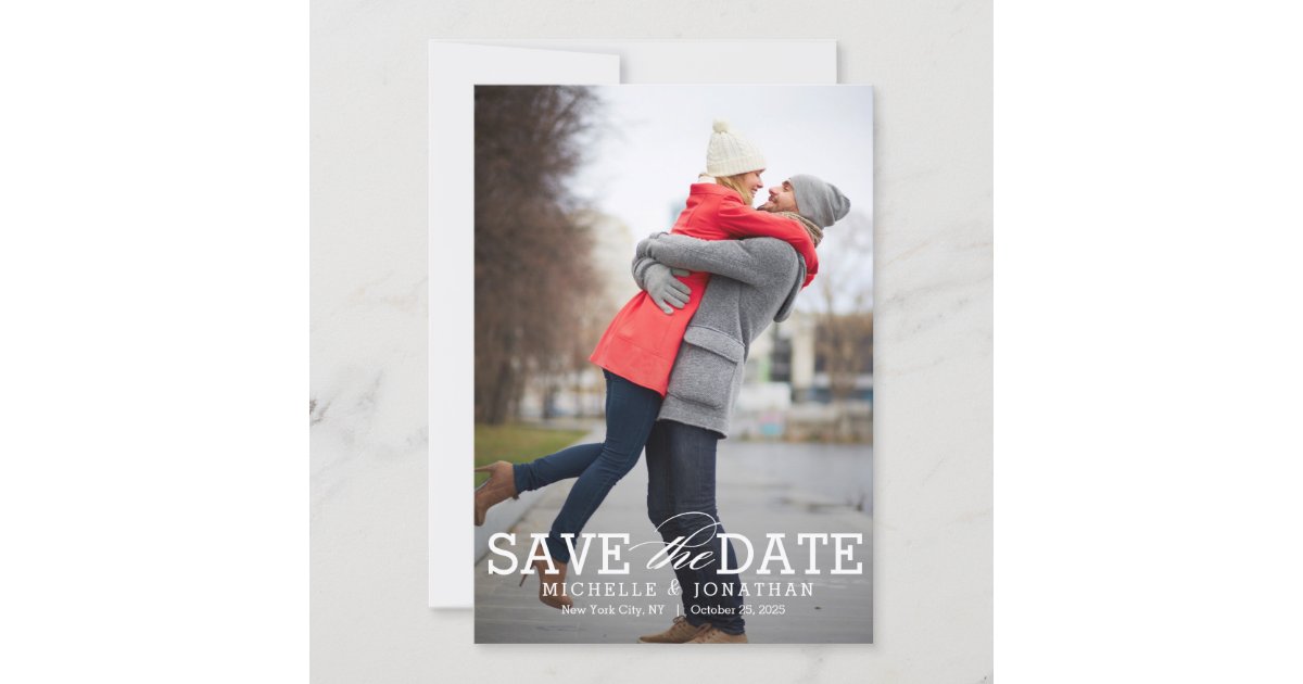 Simply Timeless EDITABLE COLOR Save The Date Card | Zazzle