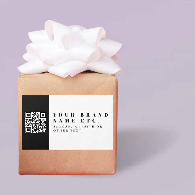 Simply Upload Your Own QR code | Modern Rectangular Sticker | Zazzle