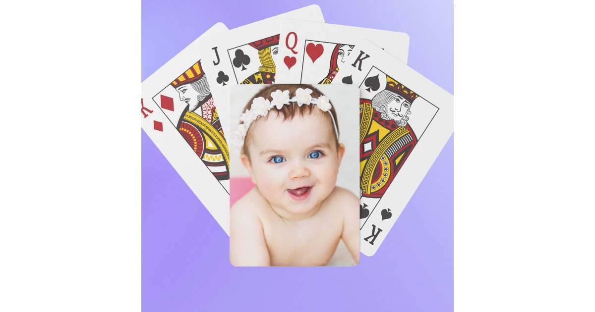 Simply Upload Your Photo 54 Photos of Baby! Poker Cards | Zazzle