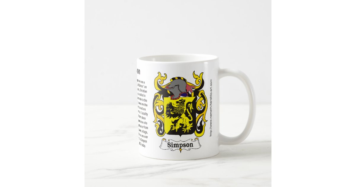 Simpson Family Crest Mug | Zazzle