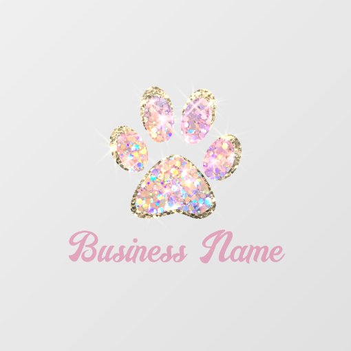 simulated glitter paw print window cling | Zazzle