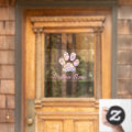 simulated glitter paw print window cling | Zazzle