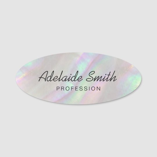 simulated iridescent shell name tag | Zazzle.com
