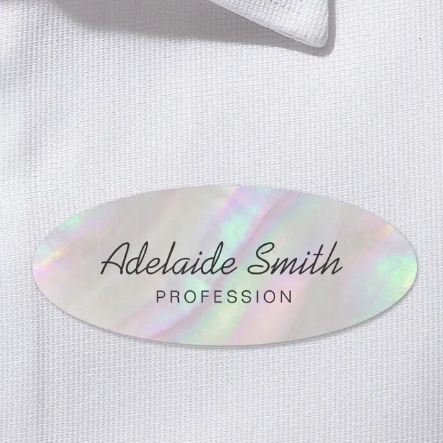 simulated iridescent shell name tag | Zazzle
